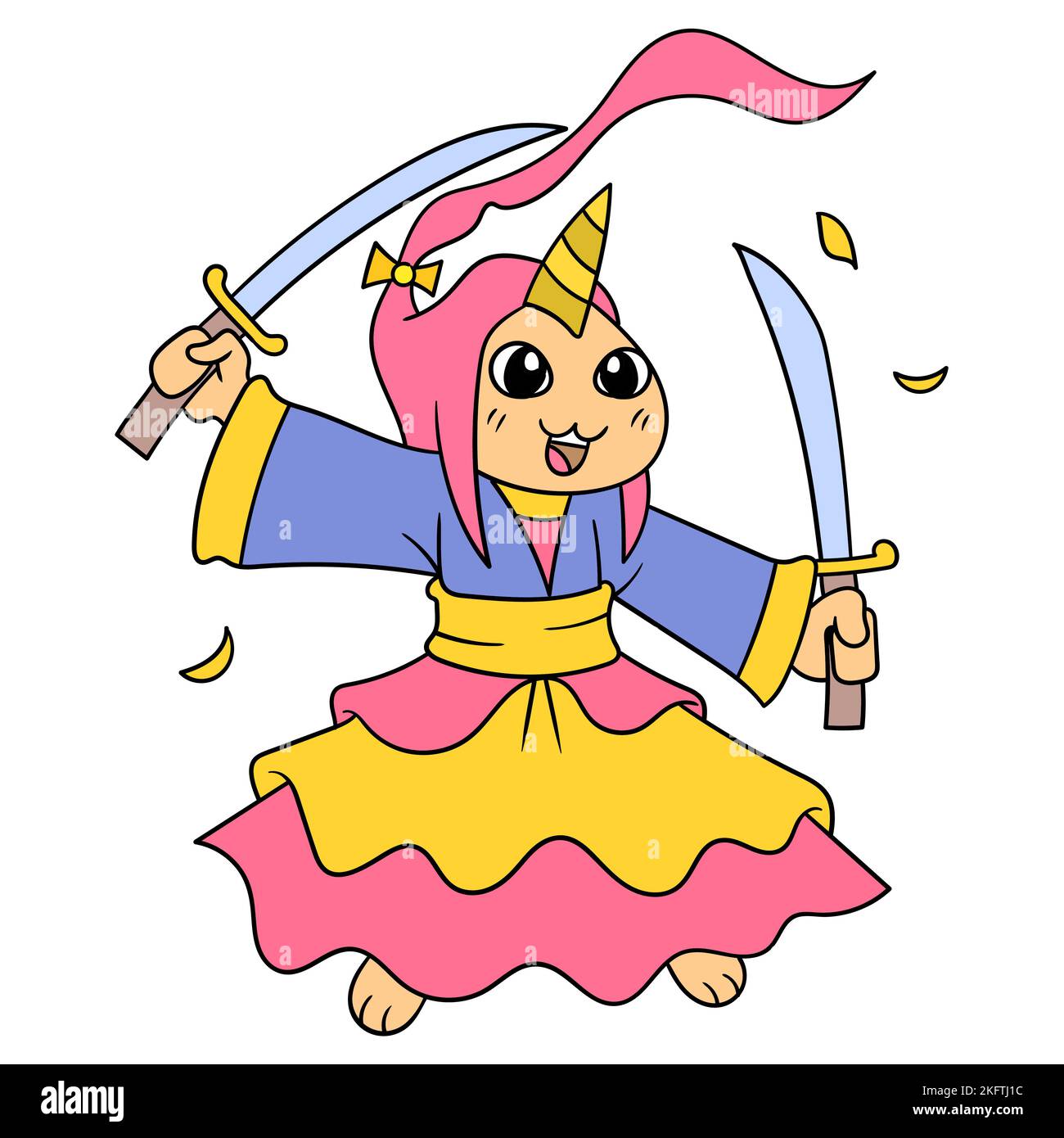 A cartoon character drawing vector illustration on a white background ...