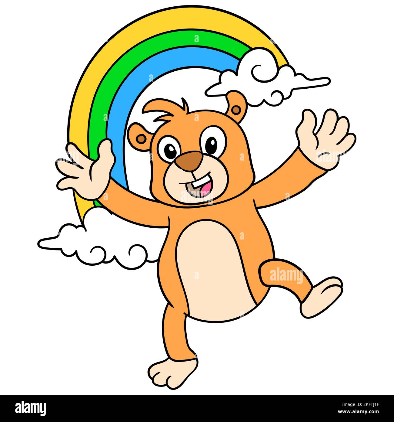 A cartoon character drawing vector illustration on a white background ...