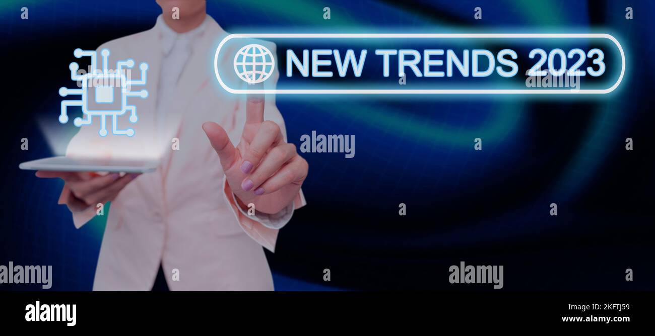 Text showing inspiration New Trends 2023. Business concept general ...