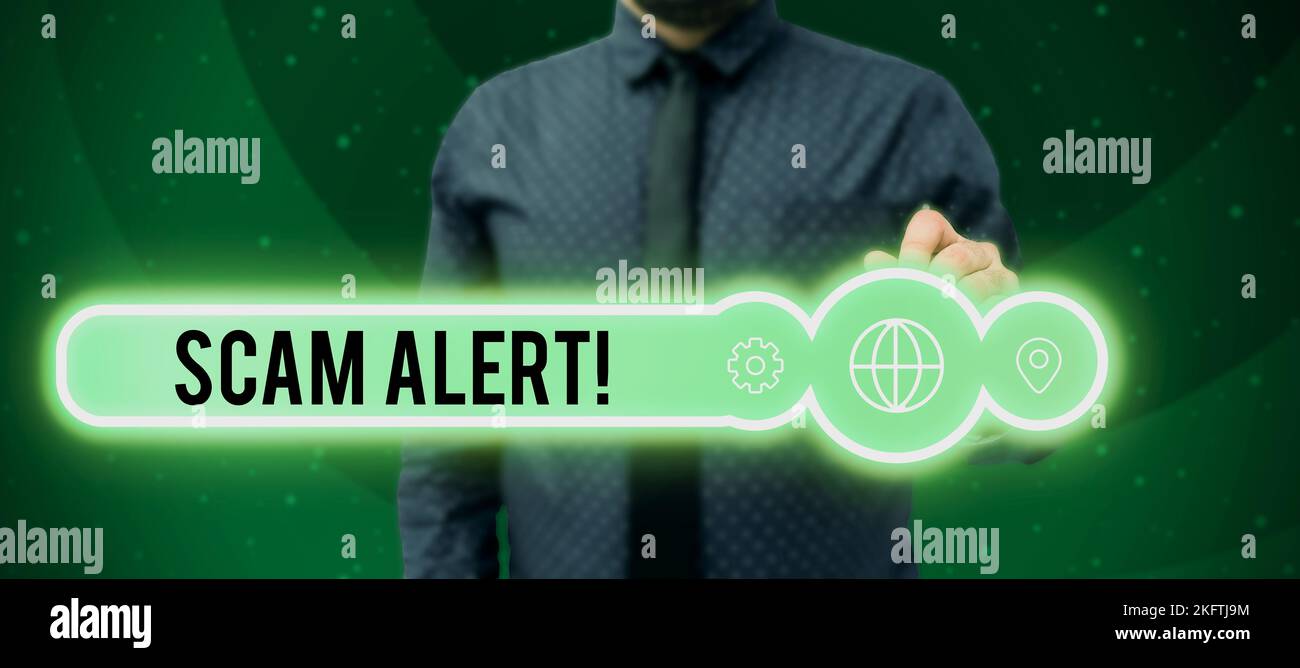 Sign displaying Scam Alert. Business overview warning someone about ...