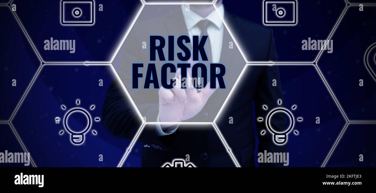 Hand writing sign Risk Factor. Business showcase Something that rises ...