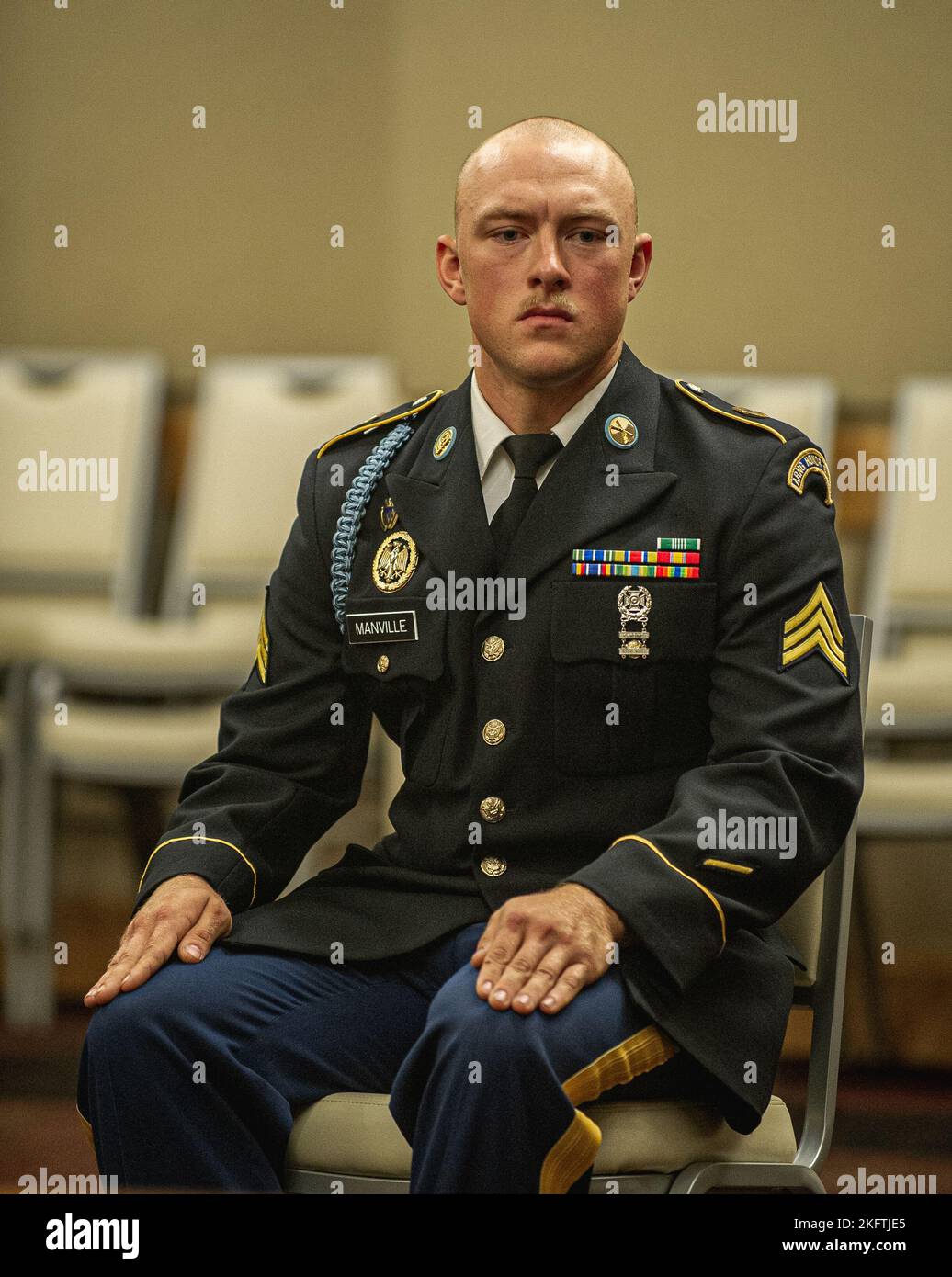 U.S. Army Sgt. Austin Manville, assigned to the U.S. Army National ...