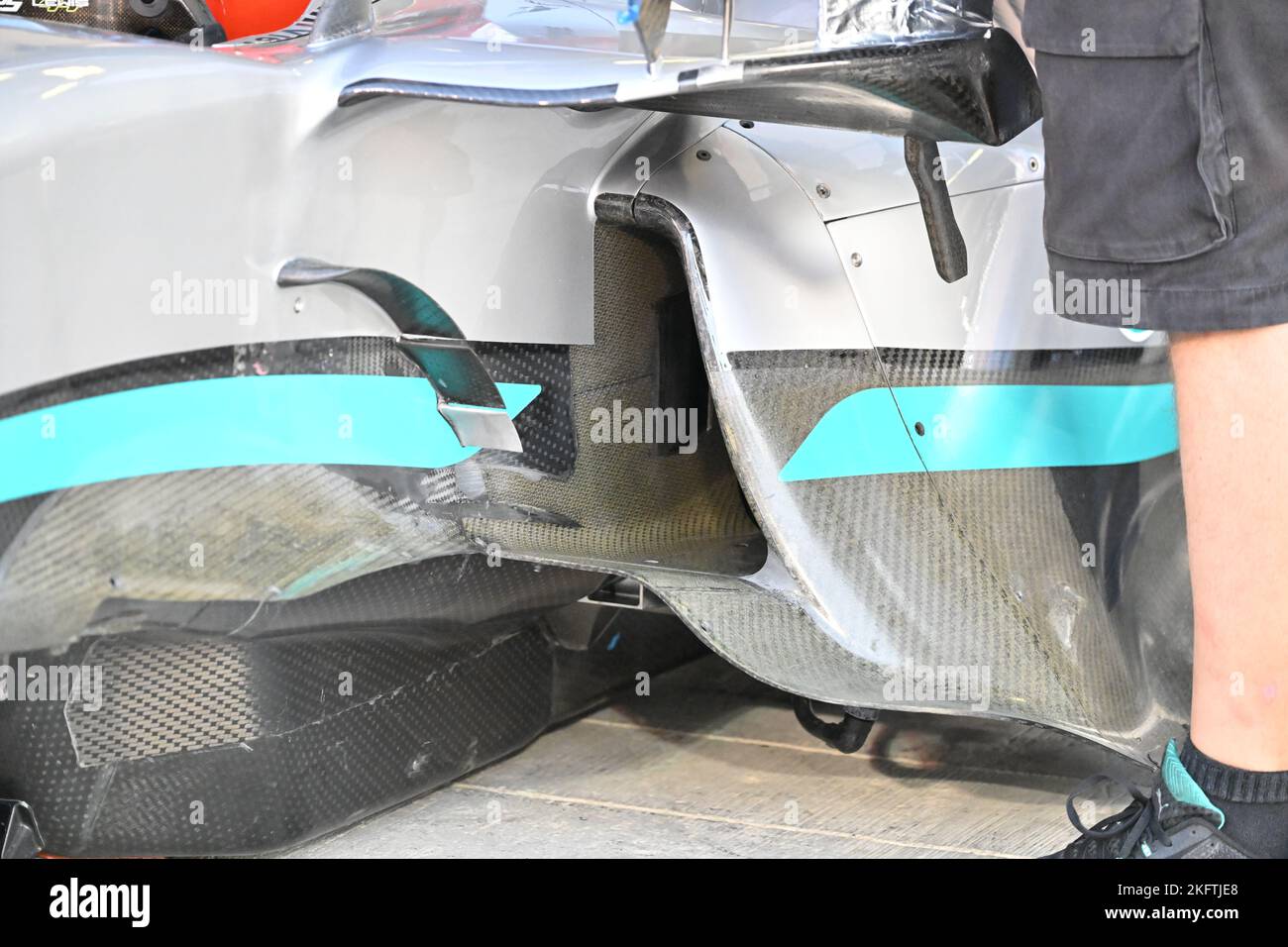 ABU DHABI, 19/11/2022, Mercedes AMG F1 Team W13, mechanical detail of ...