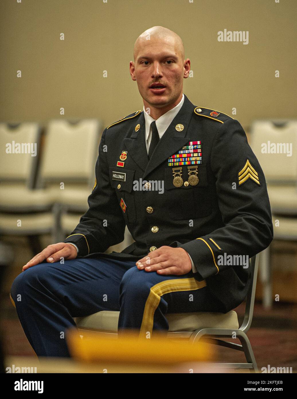 U.S. Army Sgt. Tyer Holloway, assigned to the U.S. Army National Guard ...