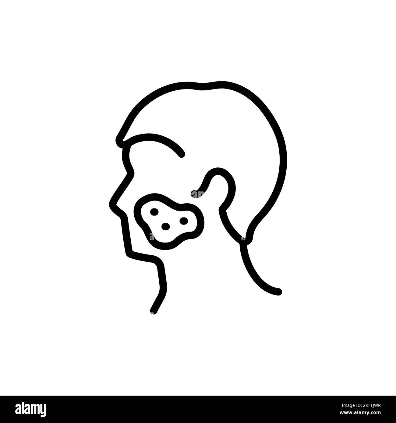 Rosacea Black Line Icon Dermatology Disease Stock Vector Image And Art