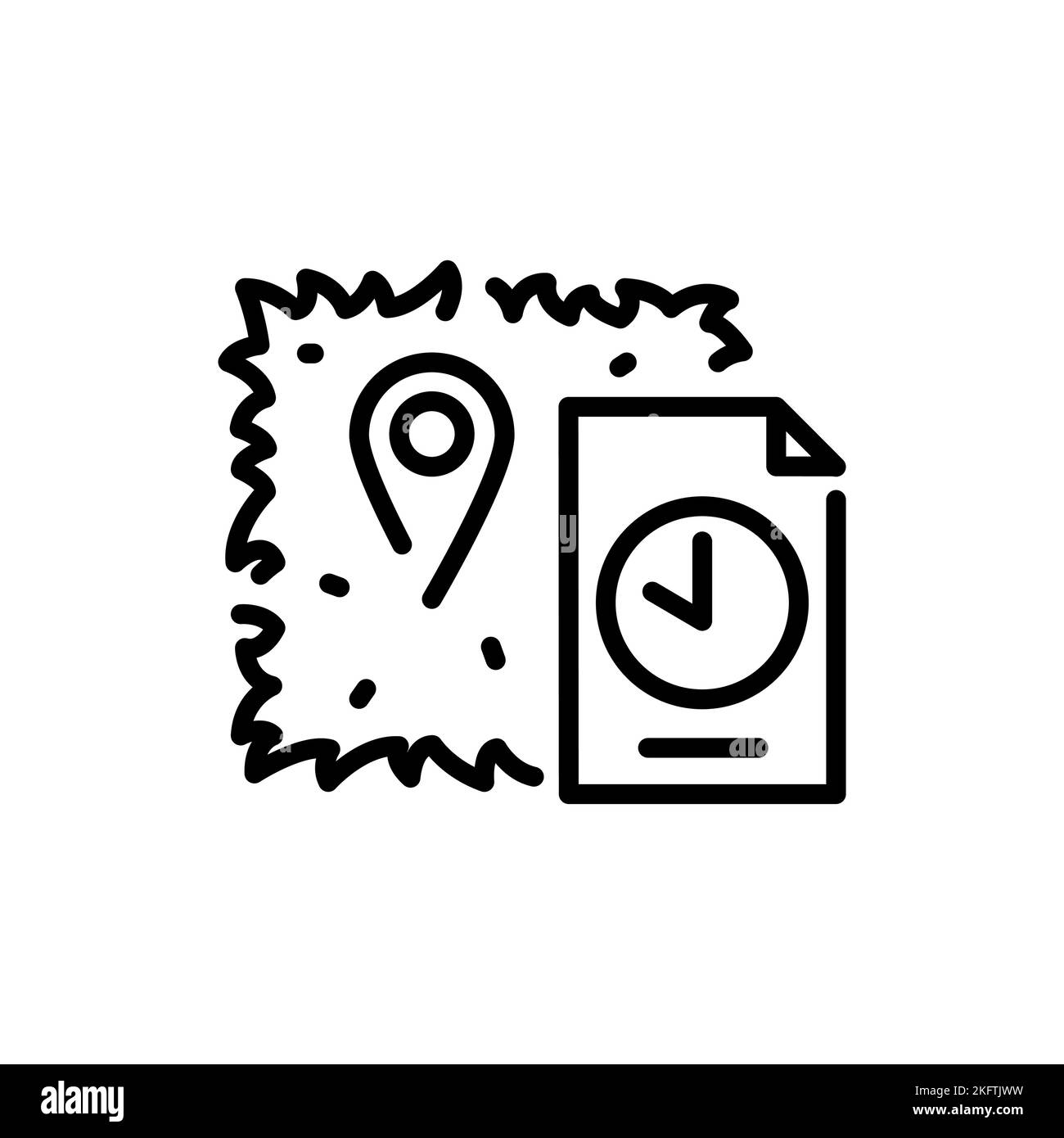 Land rental black line icon. Contract for plot Stock Vector Image & Art ...