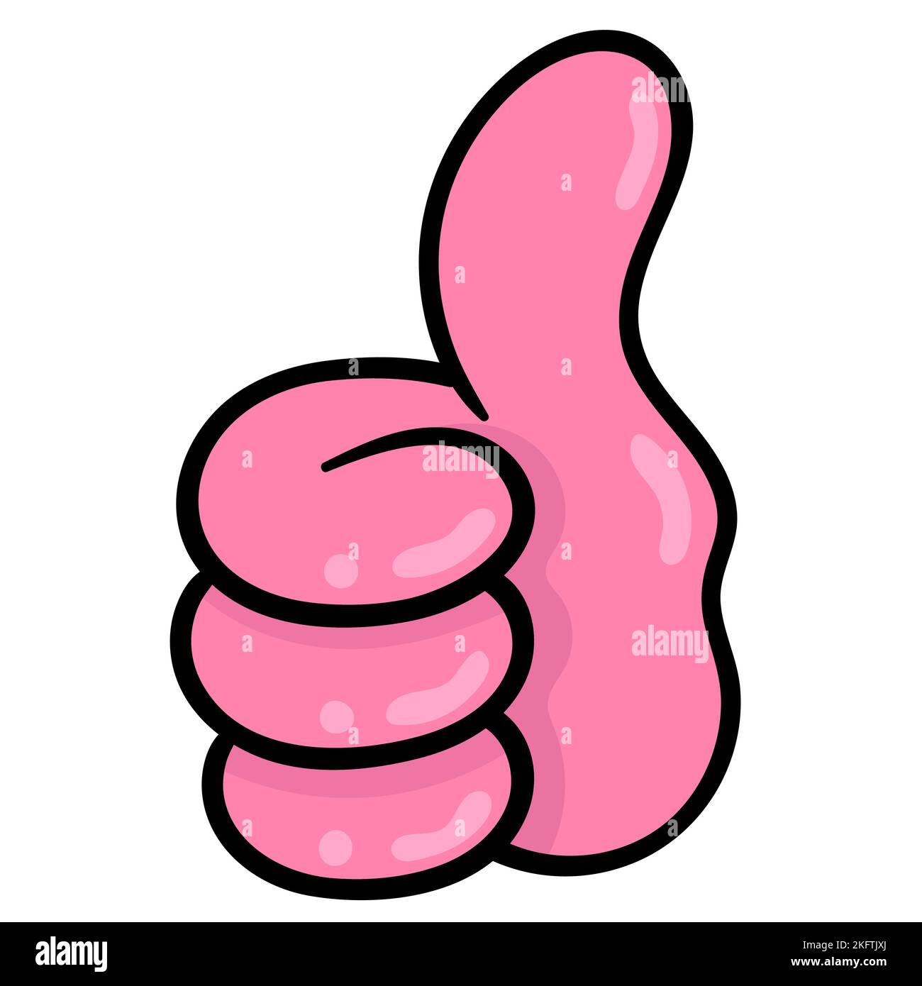 A cartoon drawing of a thumb vector illustration on a white background ...
