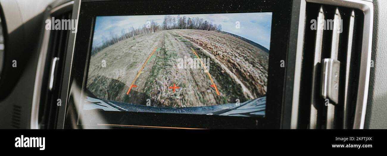 car rear view system monitor reverse video camera screen. modern ...