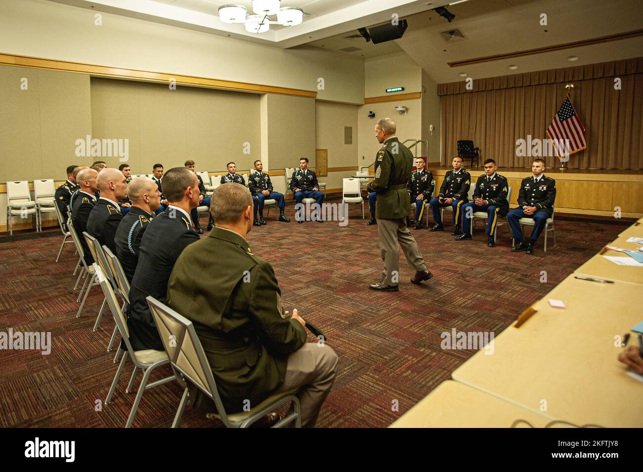 Sgt. Maj. of the U.S. Army Michael A. Grinston speaks to competitors ...