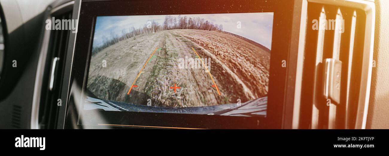 car rear view system monitor reverse video camera screen. digital ...