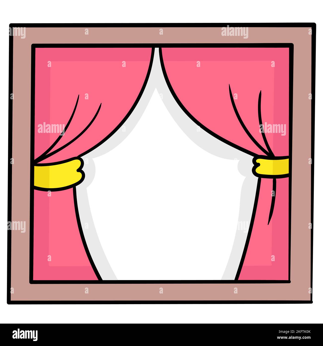 A cartoon drawing of a window vector illustration on a white background ...