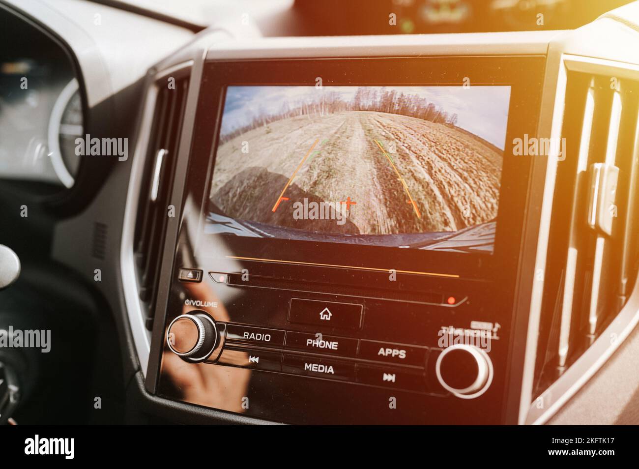 car rear view system monitor reverse video camera screen. modern ...