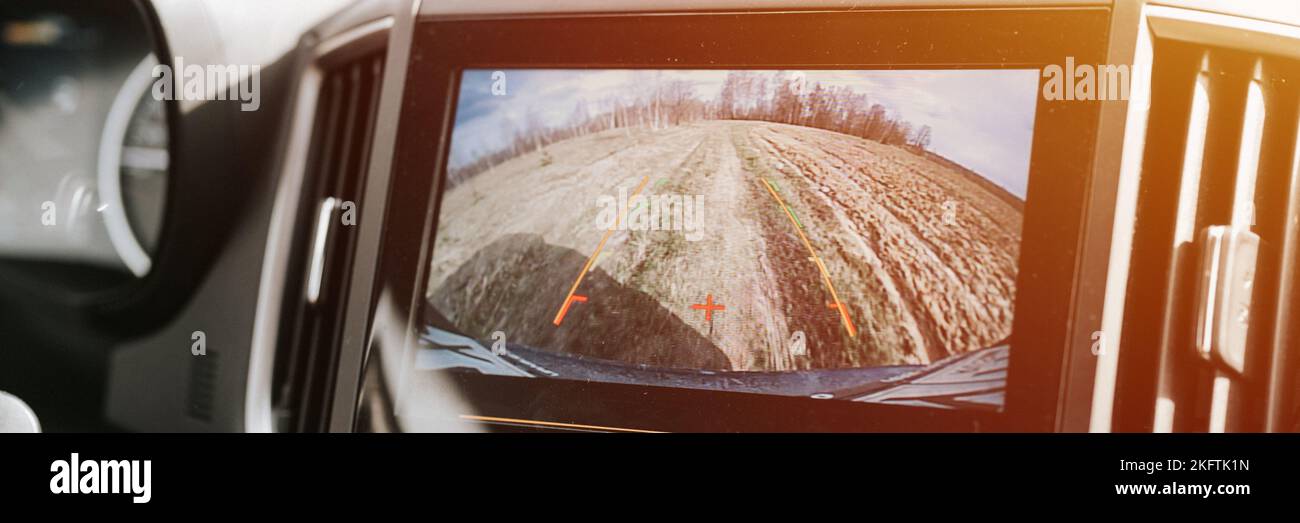 car rear view system monitor reverse video camera screen. digital ...