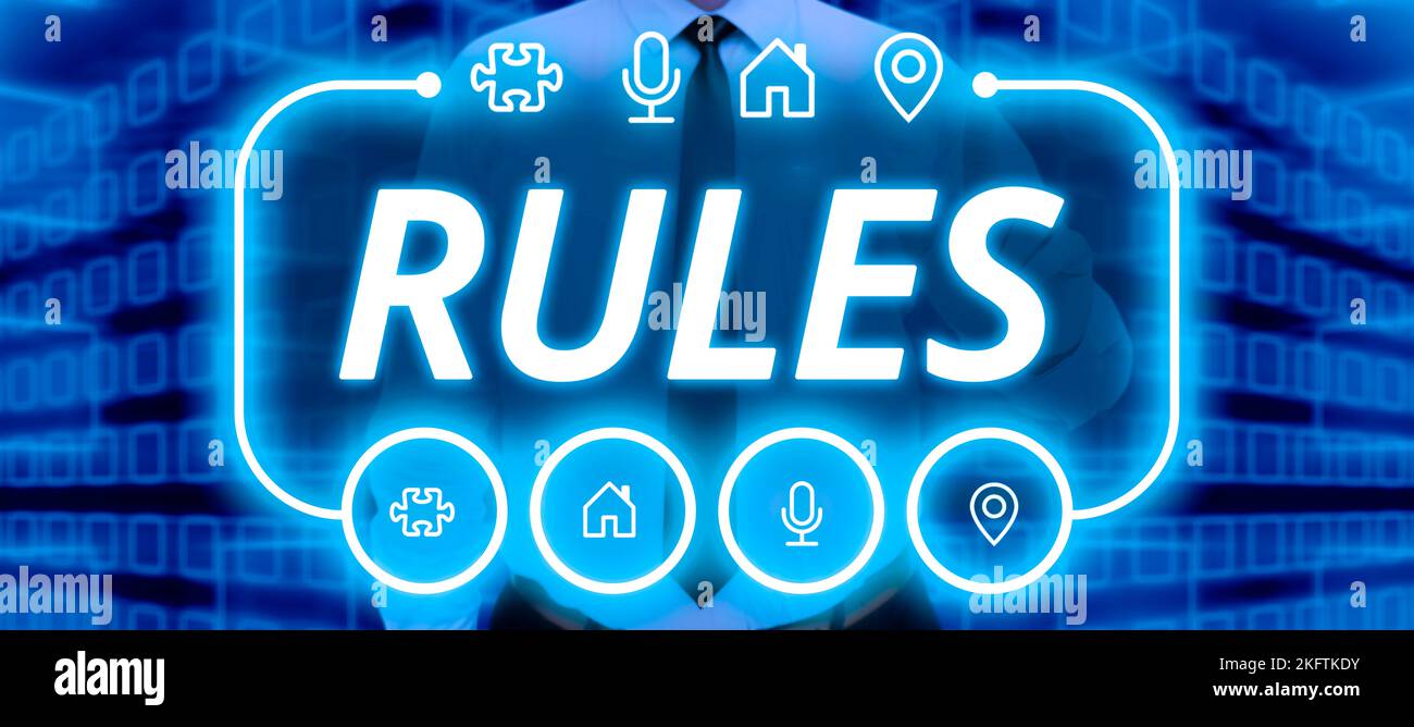 Conceptual caption Rules. Word Written on exercise ultimate power ...