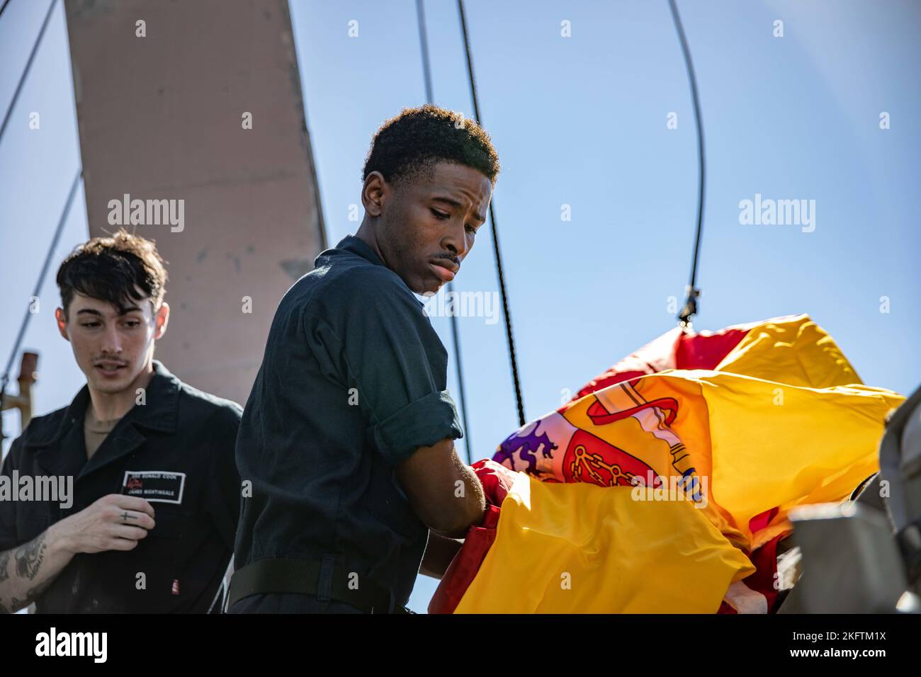 Quartermaster Seaman Shakeem Samuels, assigned to the Arleigh Burke ...