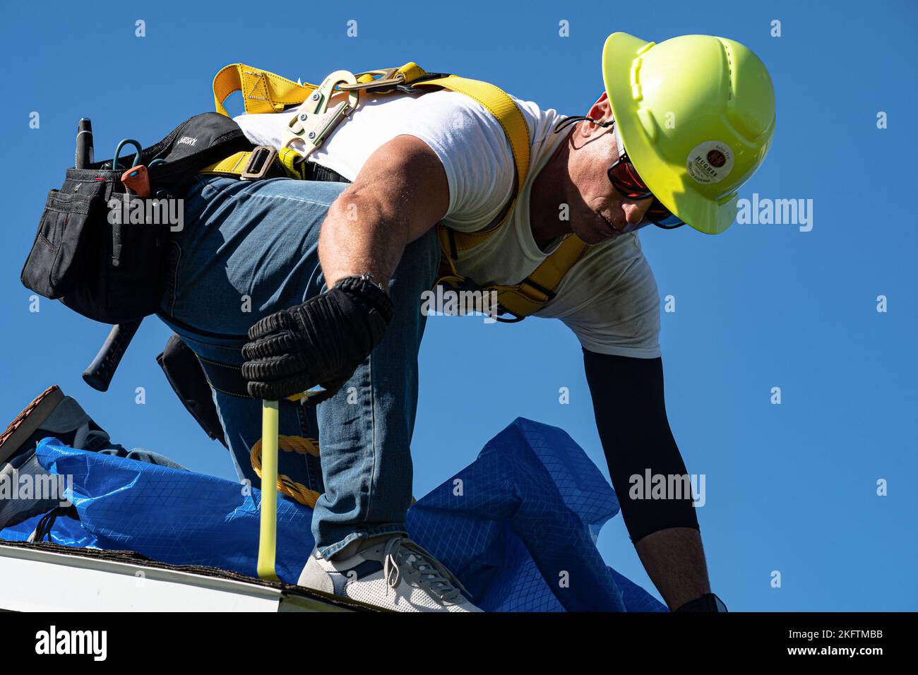 Saturday, Oct 8, 2022, the first Blue Roof install in Ft Myers, Florida ...