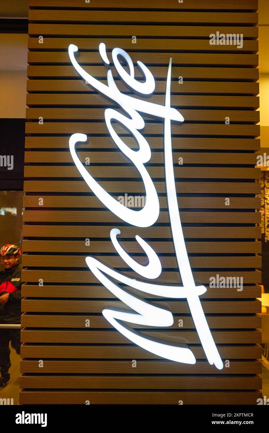 SHENZHEN, CHINA - CIRCA NOVEMBER, 2019: McCafe sign seen at McDonald's ...