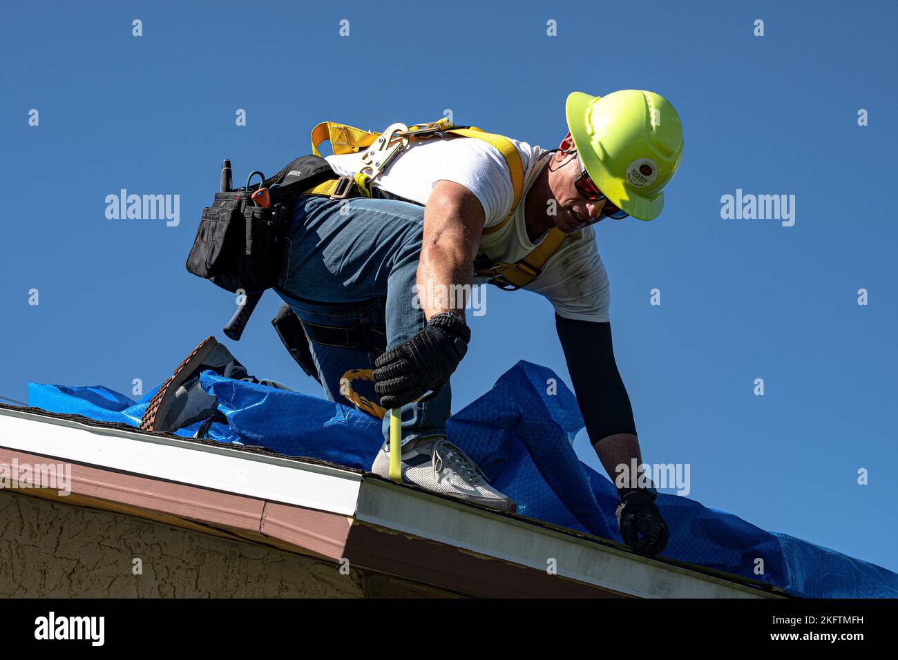Saturday, Oct 8, 2022, the first Blue Roof install in Ft Myers, Florida ...