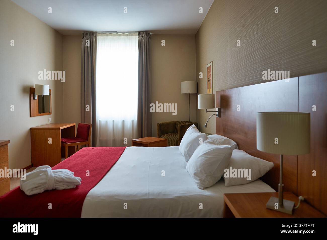 MOSCOW, RUSSIA - CIRCA AUGUST, 2016: interior shot of guest room at ...