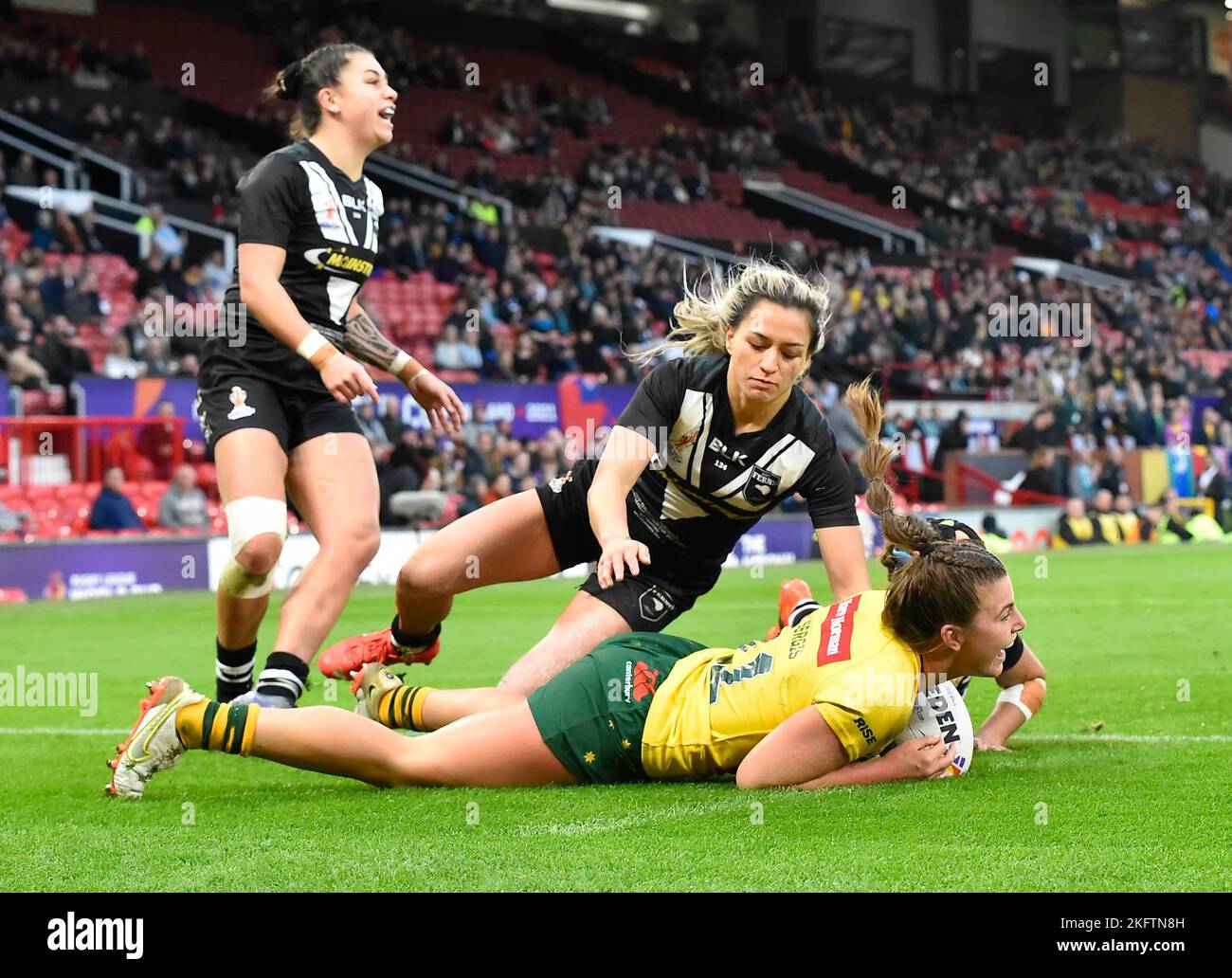 Manchester ENGLAND - NOVEMBER 19. Jessica Sergis of Australia gets a ...