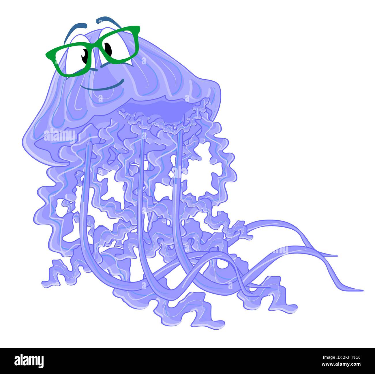 smiling jellyfish with glasses Stock Photo - Alamy