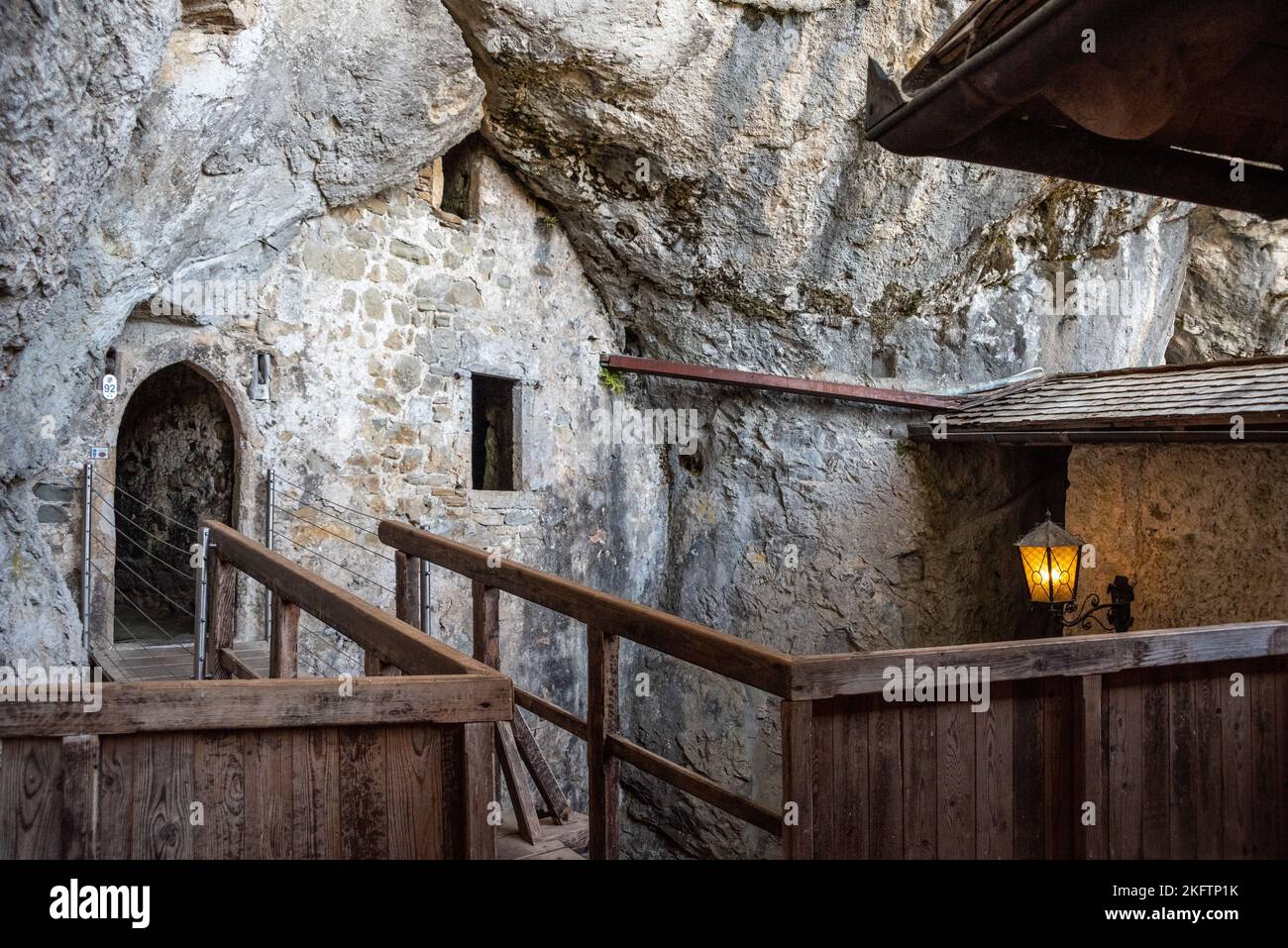 PREDJAMA, SLOVENIA - October 02, 2022 - Famous medieval cave castle in ...