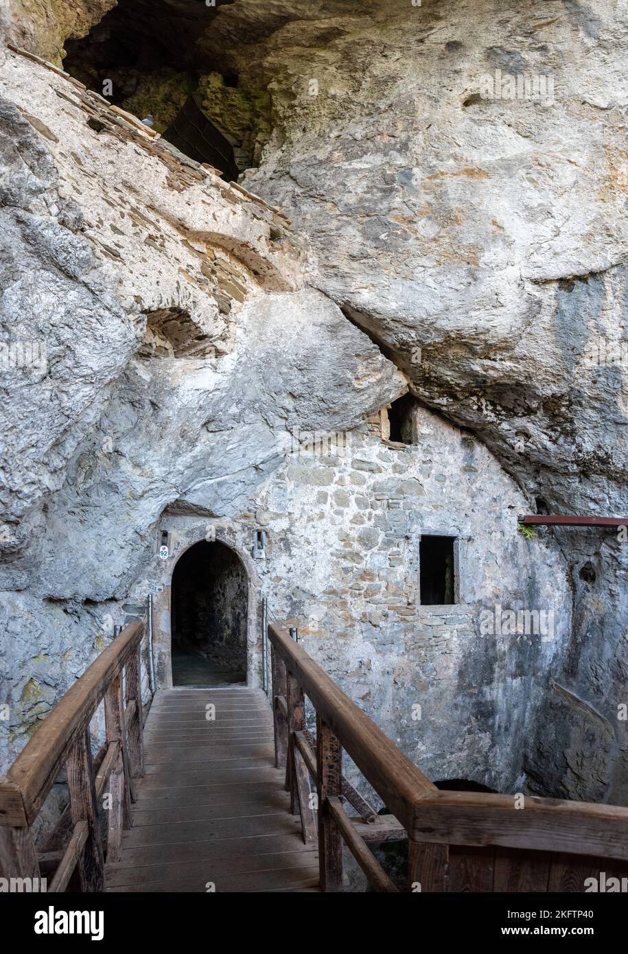 PREDJAMA, SLOVENIA - October 02, 2022 - Famous medieval cave castle in ...
