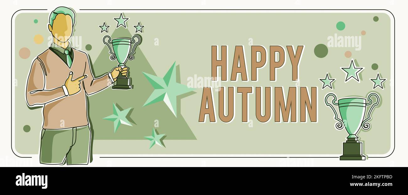 Conceptual caption Happy Autumn. Word Written on Annual Special ...