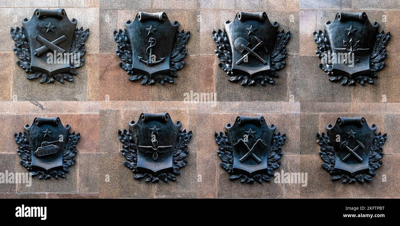 Military Cartouches at Soviet War Memorial & Cemetery for soldiers who ...
