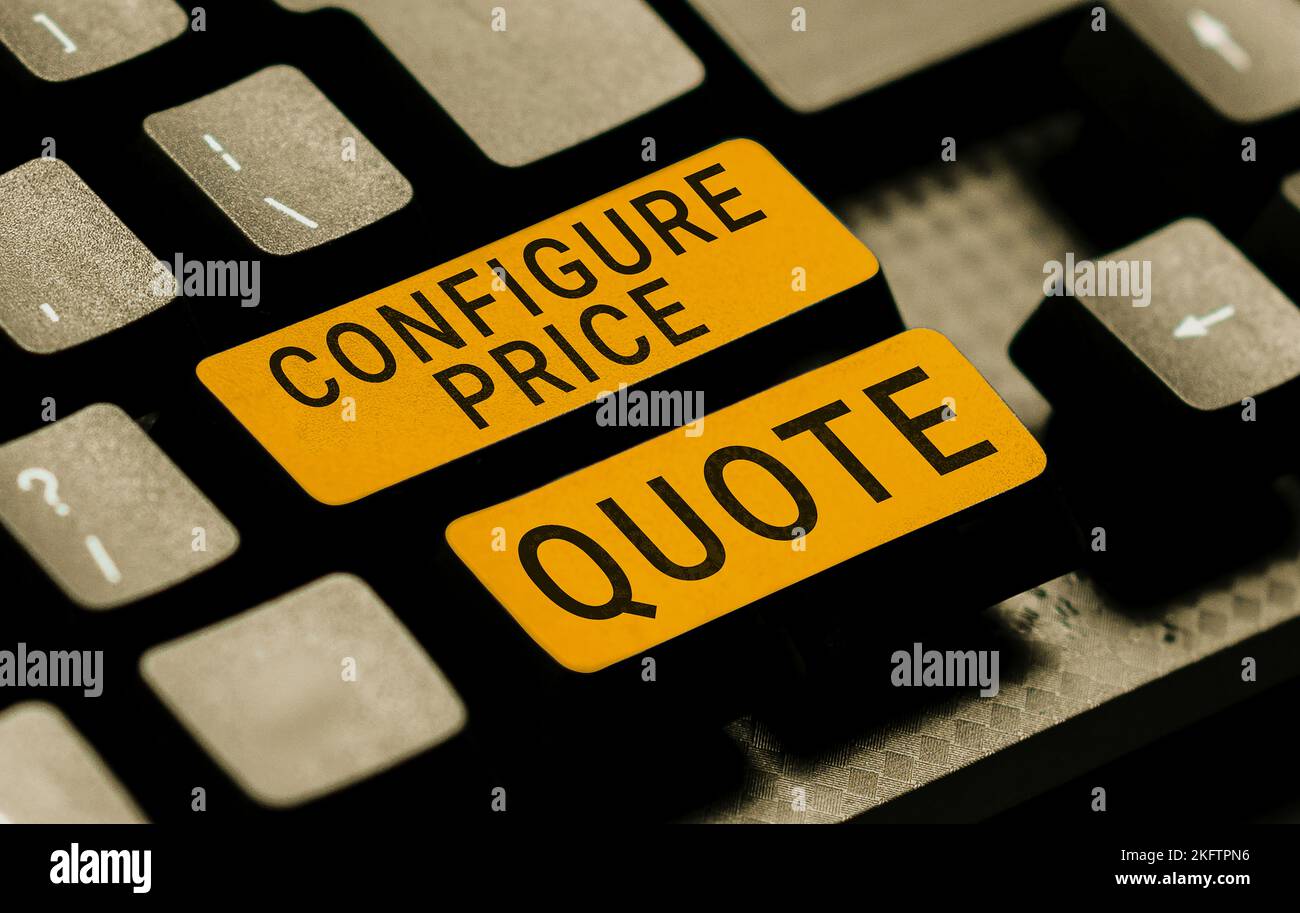 Hand writing sign Configure Price Quote. Internet Concept software use ...