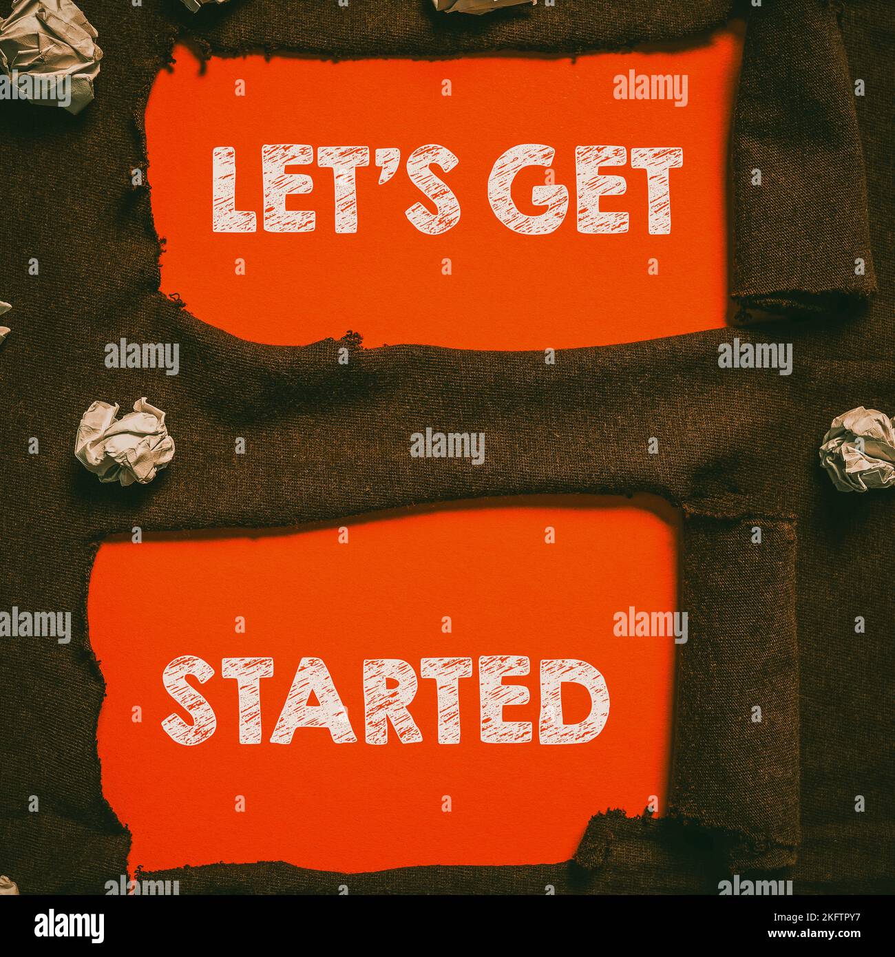 Text caption presenting Let's Get Started. Word Written on To begin ...