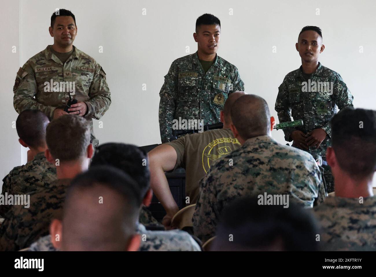 Philippine Marine Corps scout snipers and force reconnaissance Marines conduct bilateral sniper ...