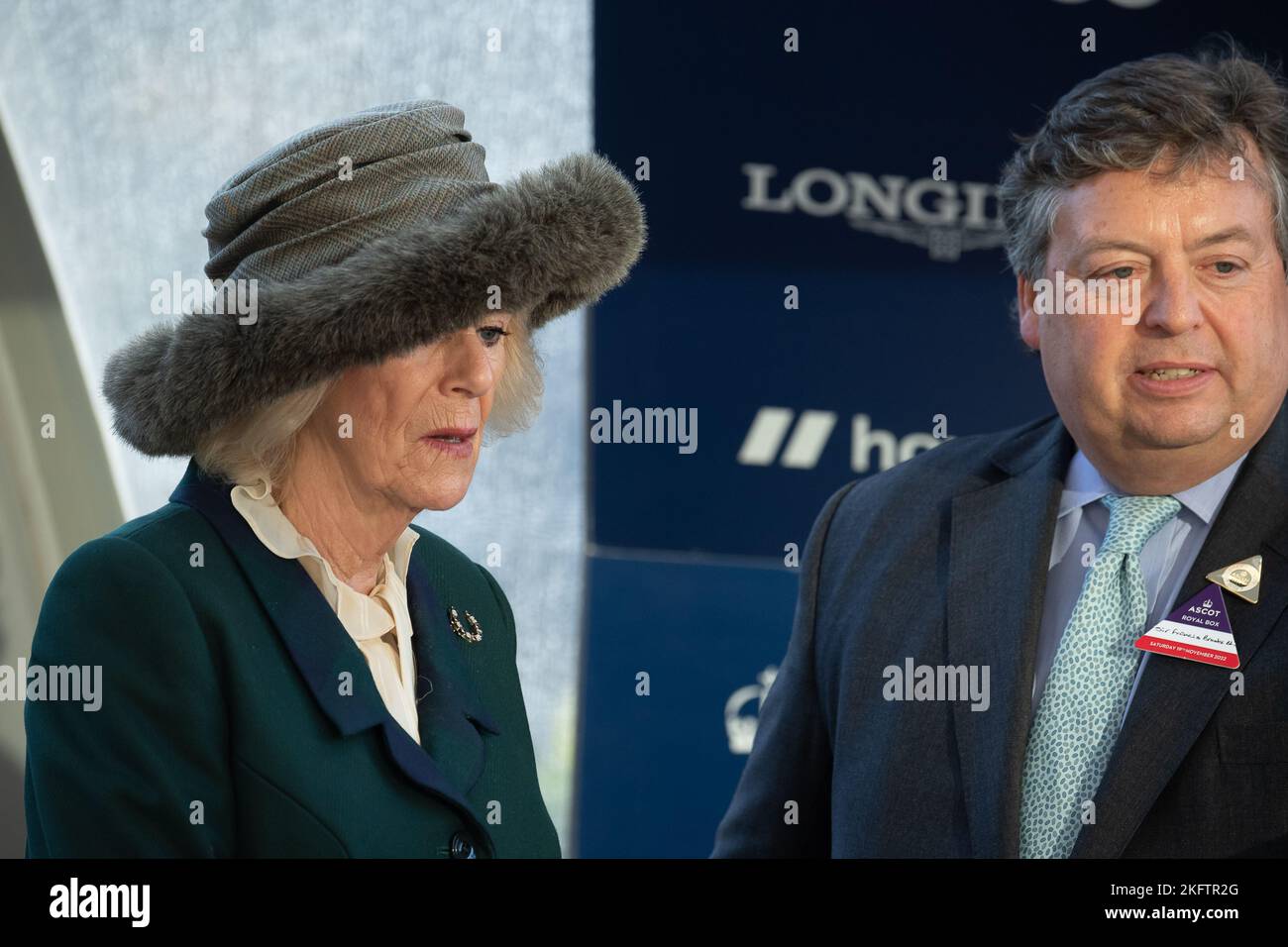 Ascot, Berkshire, UK. 19th November, 2022. Camilla, Queen Consort with ...