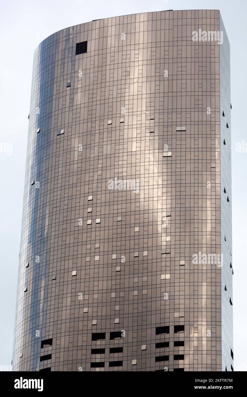 The golden color glass covered skyscraper in Melbourne downtown ...