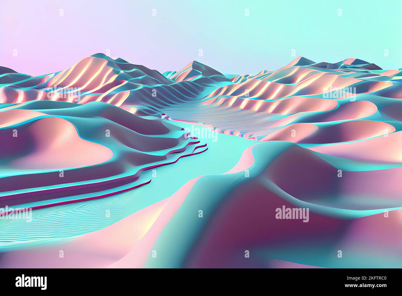 3d landscape computer generated abstact background Y2K aestetic Stock ...