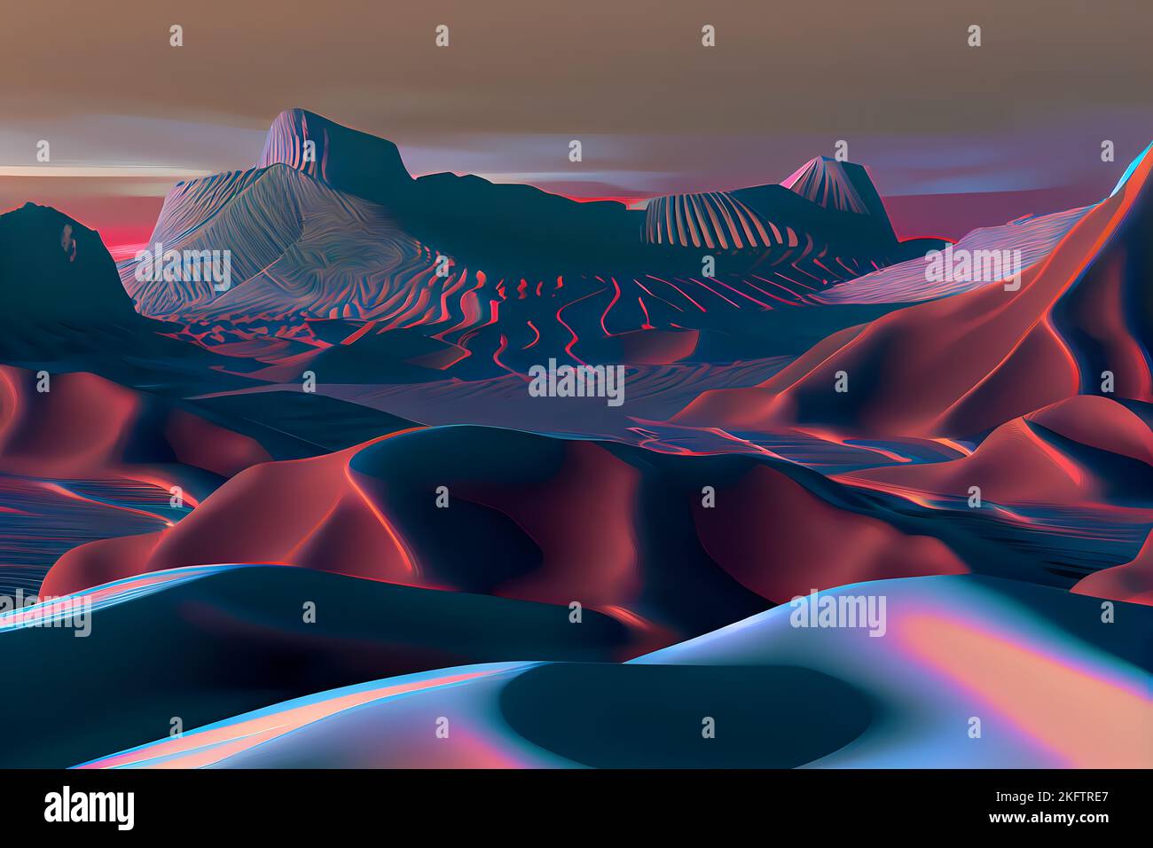 3d landscape computer generated abstact background Y2K aestetic Stock ...