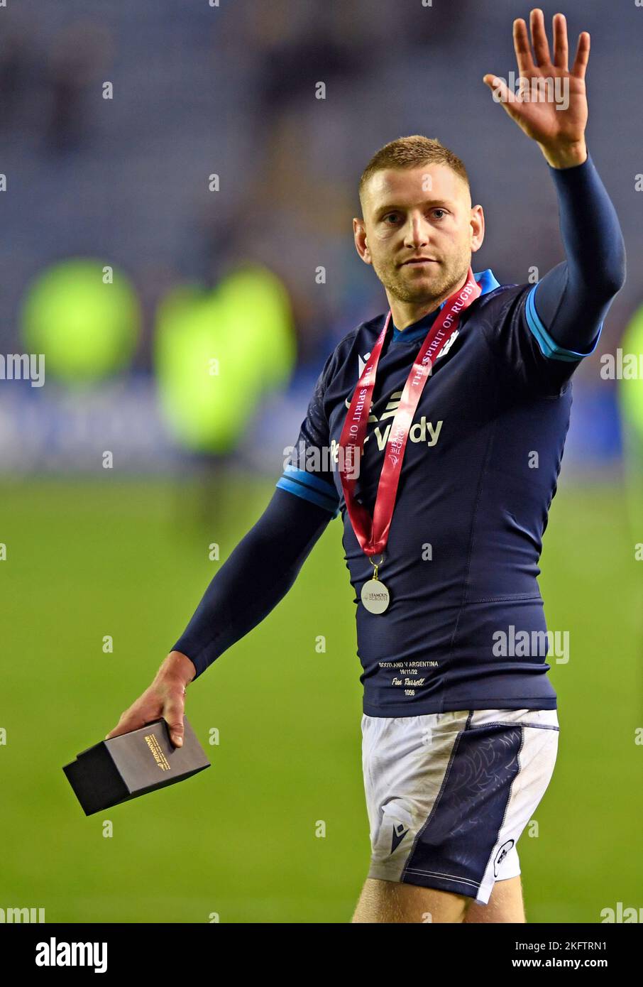 Edinburgh, Scotland, 19th November 2022. Finn Russell of Scotland after ...