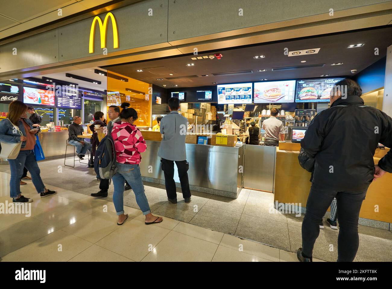 HONG KONG, CHINA - CIRCA DECEMBER, 2019: counter service in a McDonald ...