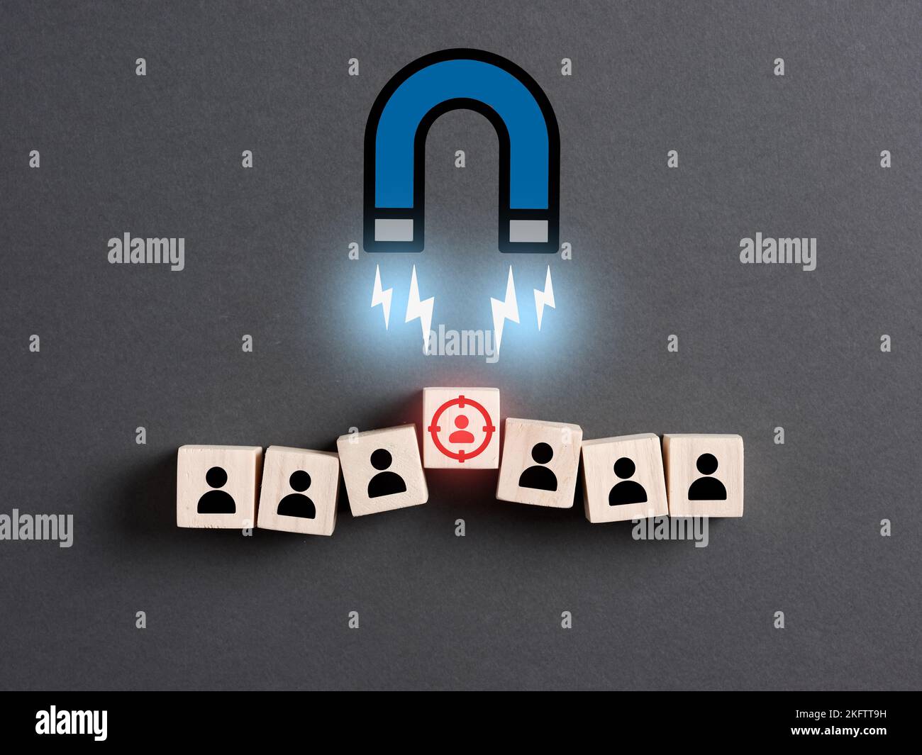 Magnet selects target customer from the row of clients. Target audience ...