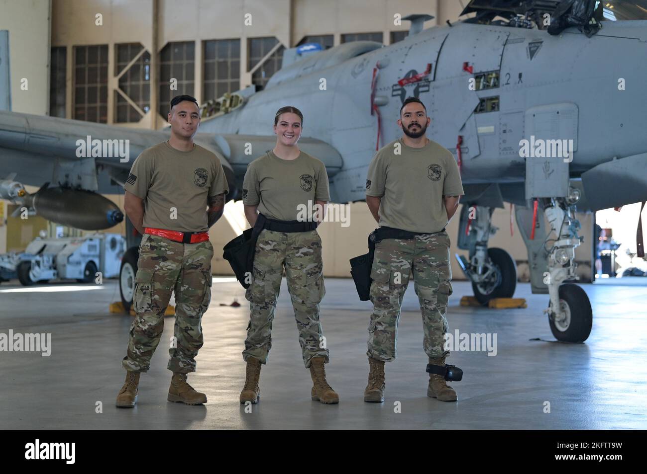 U.S. Air Force Airmen from the 75th Fighter Generation Squadron pose ...