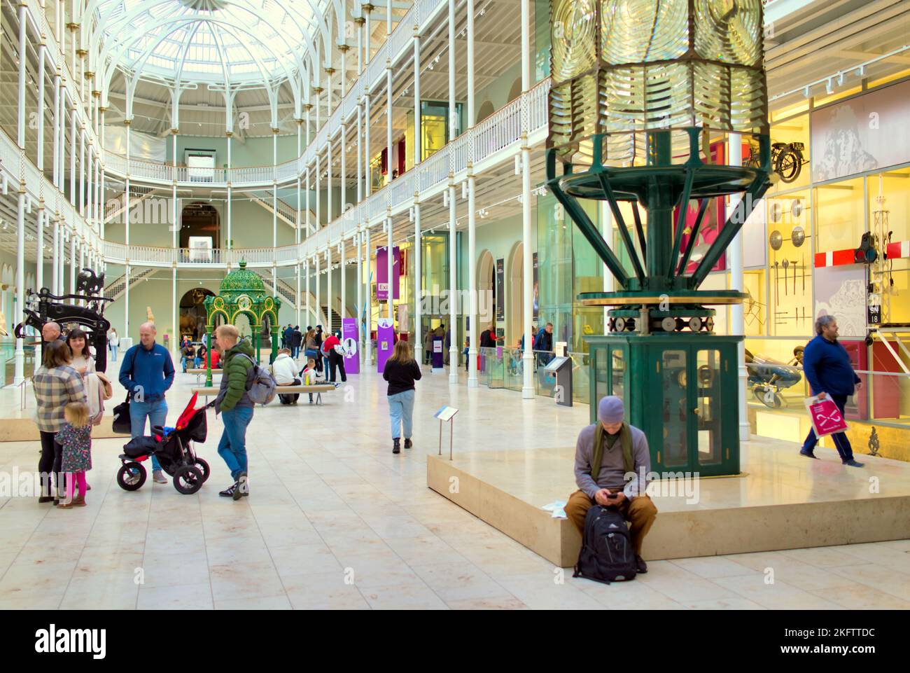 Interior with tourists National Museum of Scotland, Chambers St ...