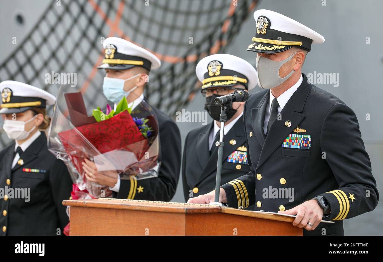 HAKODATE, Japan (Oct. 7, 2022) Cmdr. Marcus Seeger, commanding officer ...