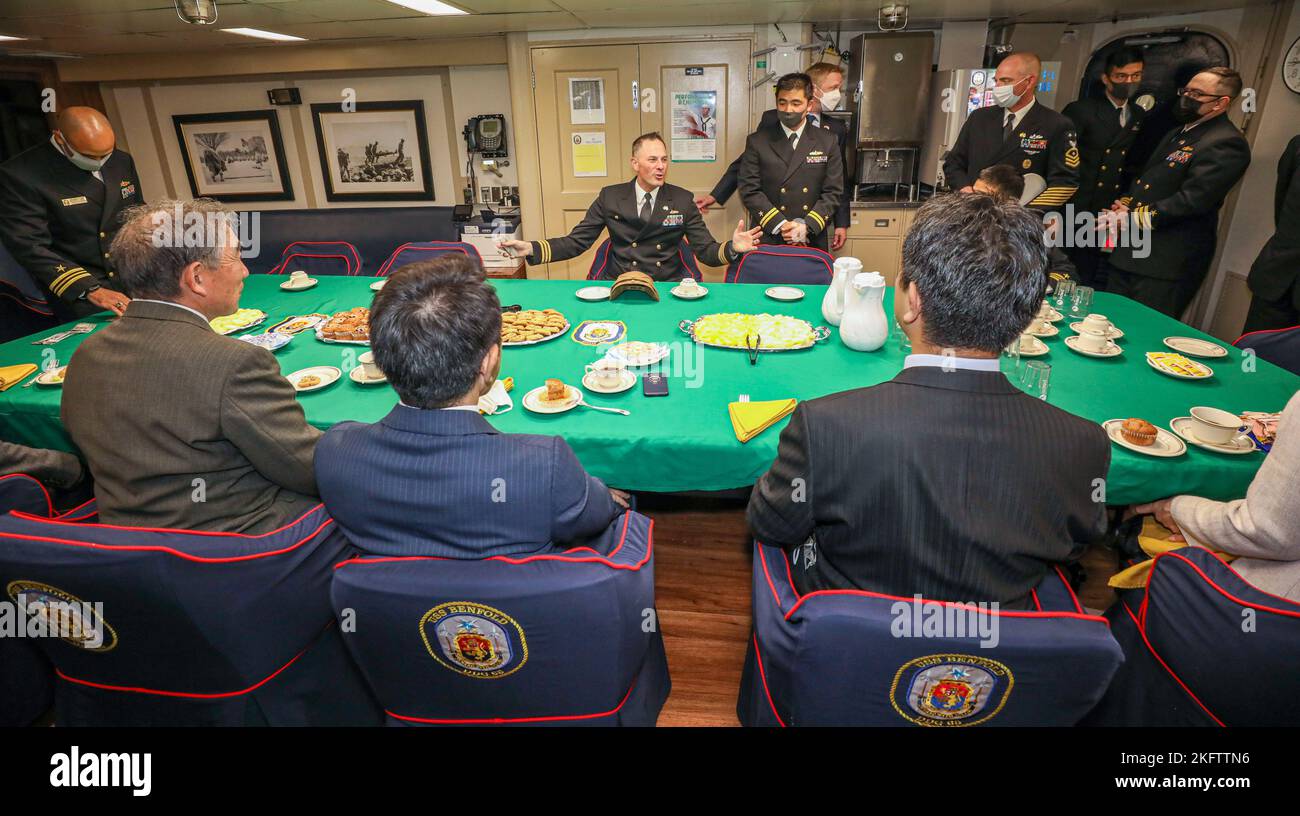 HAKODATE, Japan (Oct. 7, 2022) Cmdr. Marcus Seeger, commanding officer ...