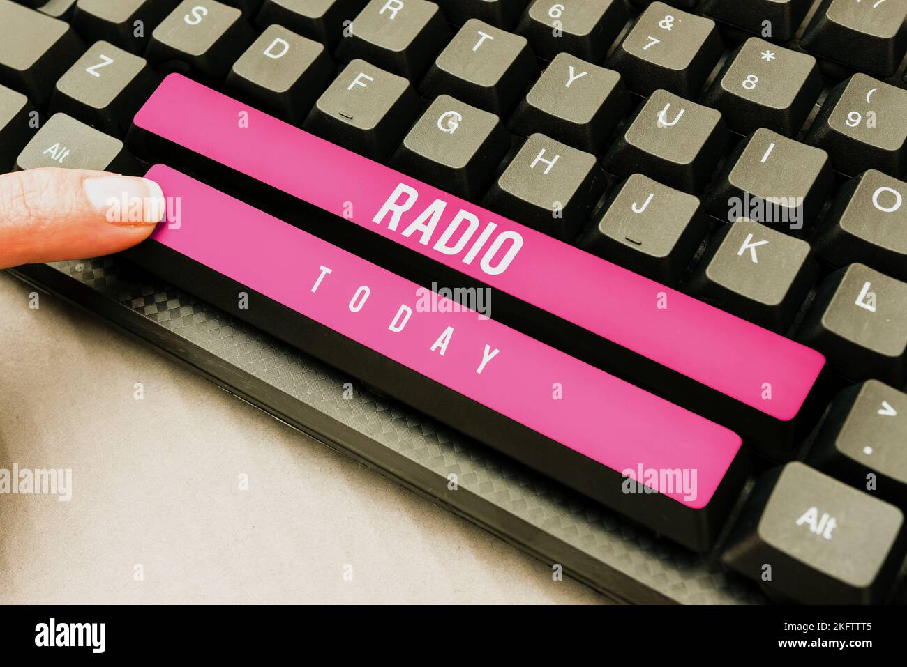 Sign displaying Radio. Business showcase transmission reception ...