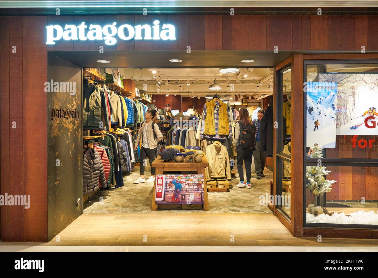 HONG KONG, CHINA - CIRCA DECEMBER, 2019: Patagonia store in Hong Kong ...