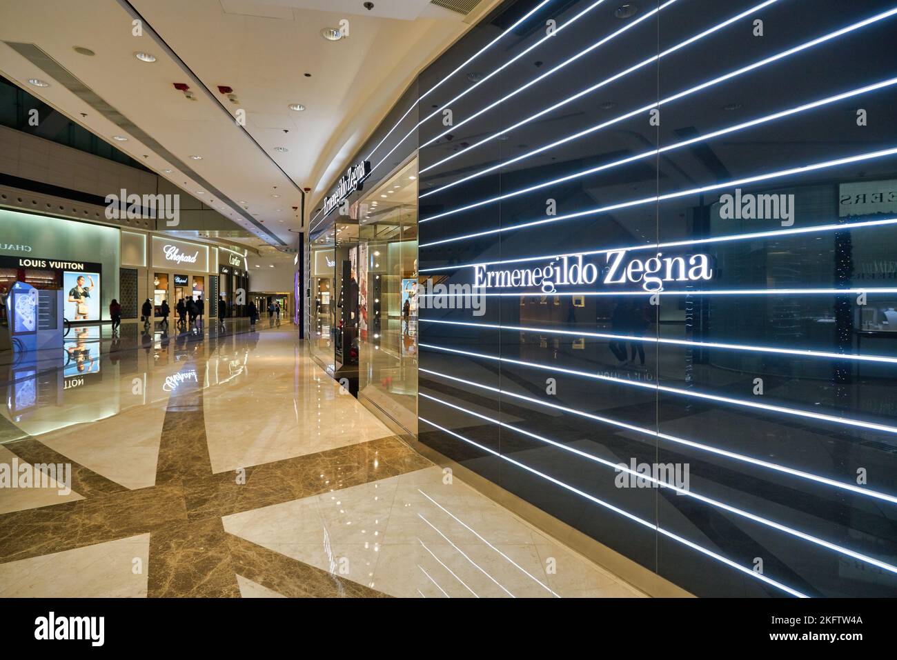 HONG KONG, CHINA - CIRCA DECEMBER, 2019: Ermenegildo Zegna store in ...