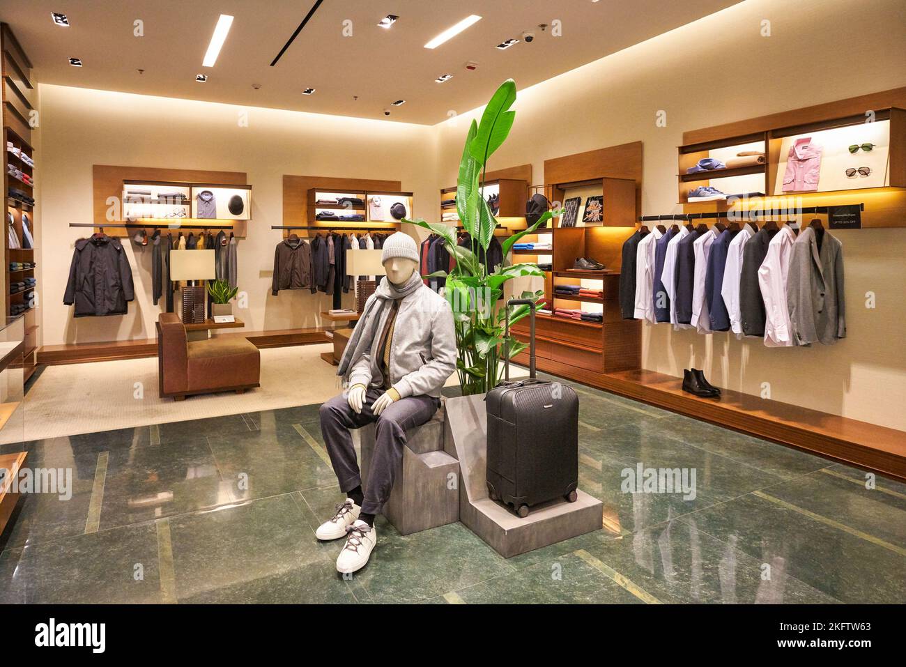 HONG KONG, CHINA - CIRCA DECEMBER, 2019: interior shot of Ermenegildo ...