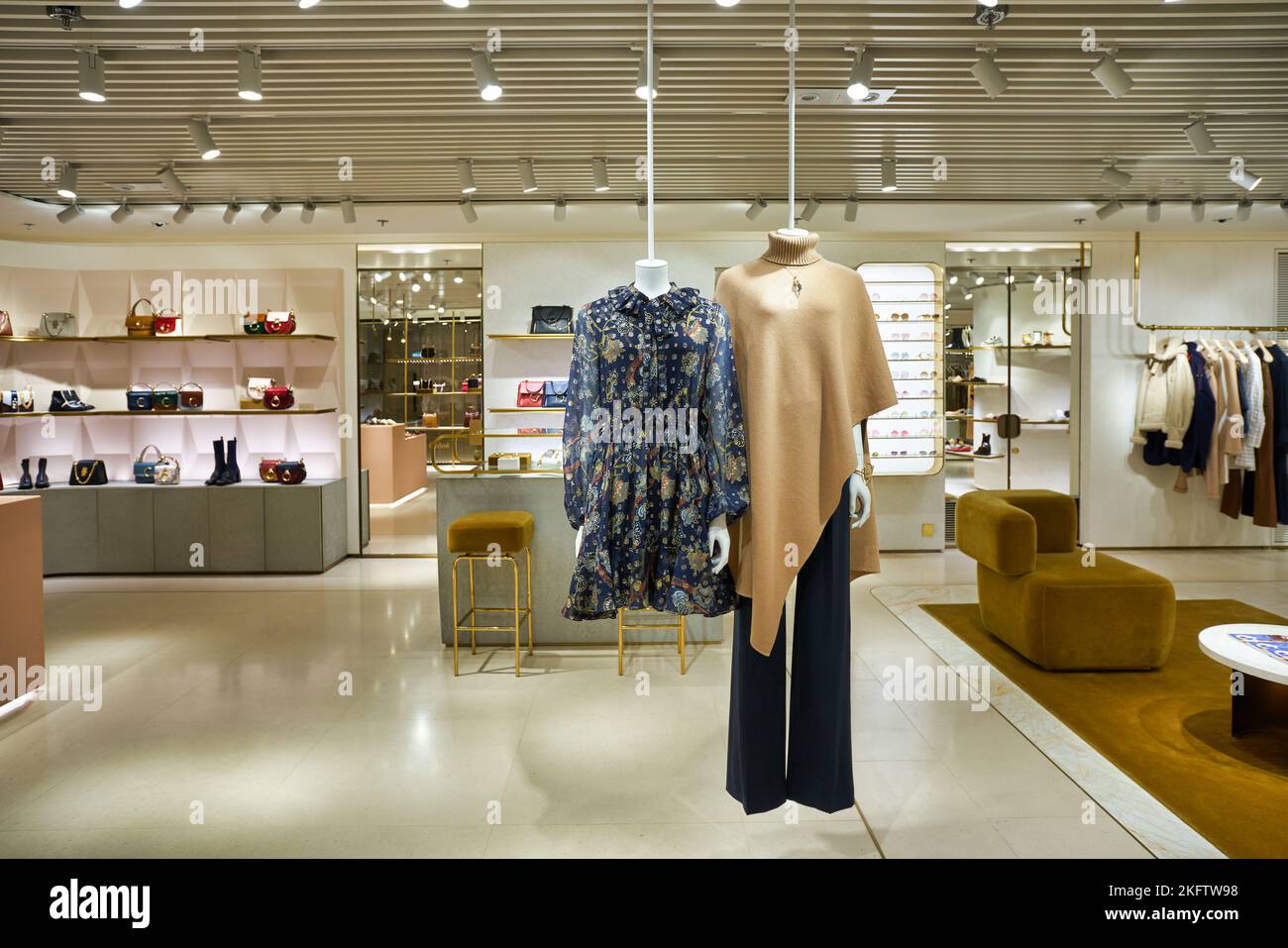 HONG KONG, CHINA - CIRCA DECEMBER, 2019: interior shot of Chloe store ...
