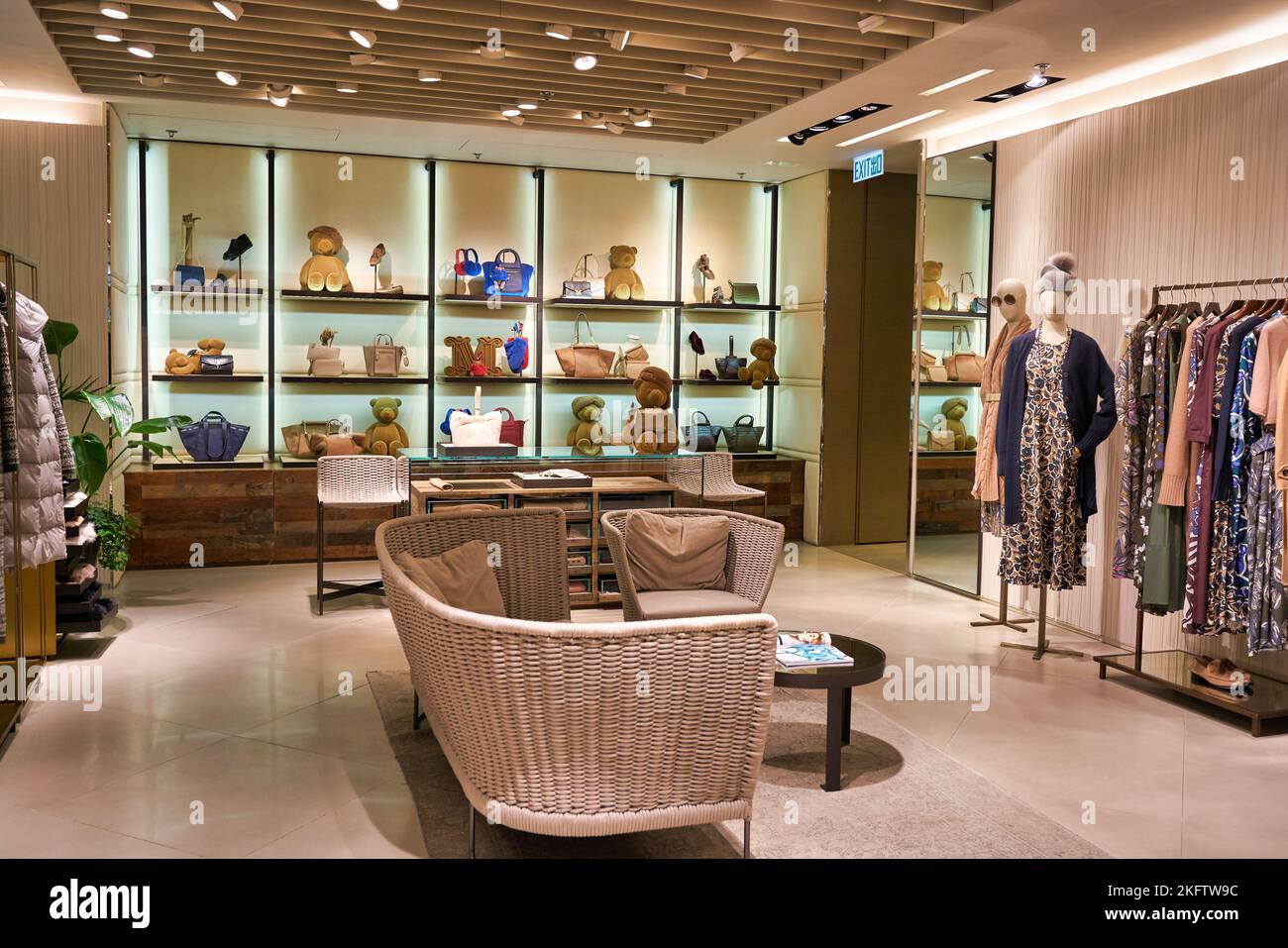 HONG KONG, CHINA - CIRCA DECEMBER, 2019: interior shot of Max Mara ...