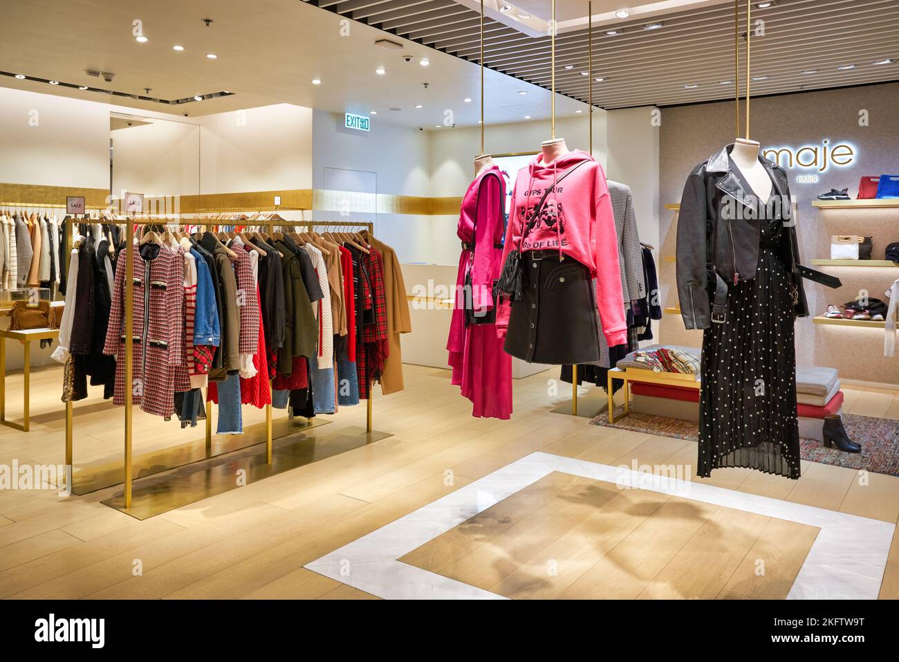 HONG KONG, CHINA - CIRCA DECEMBER, 2019: interior shot of Maje store in ...